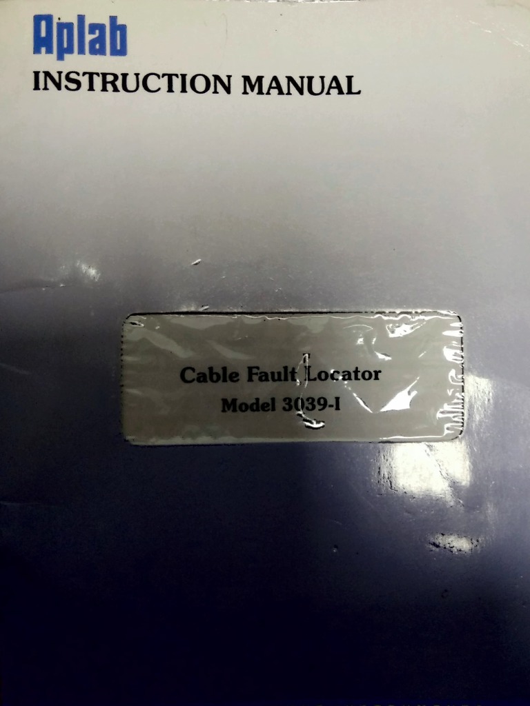 Aplab Fault Locator Operating Manual | PDF | Rechargeable Battery ...