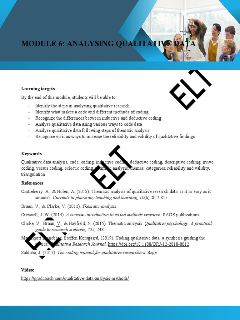 Module 6 - Analysing Qualitative Data | Download Free PDF | Qualitative Research | Analysis