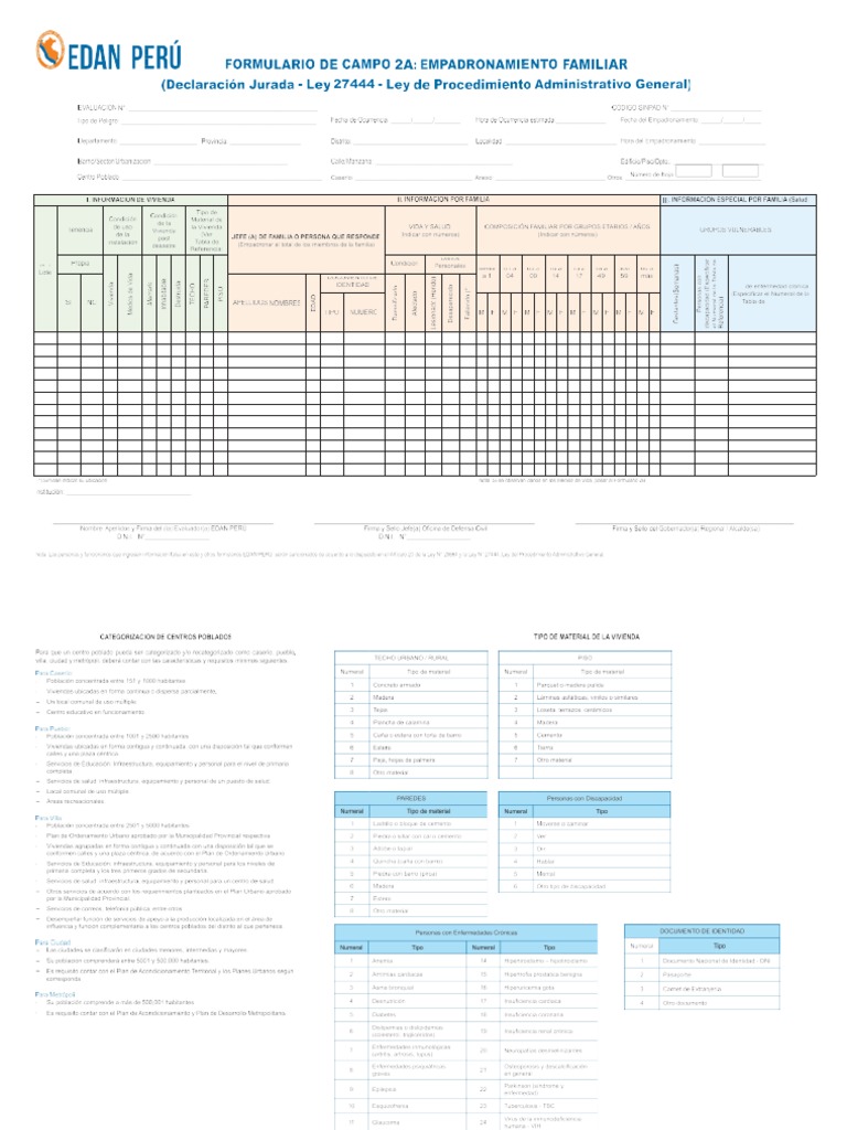 FORMULARIOS DE CAMPO 2A | PDF