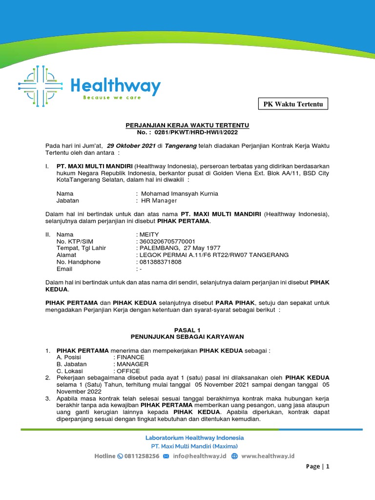 Pkwt Draft Review Ilham Pdf