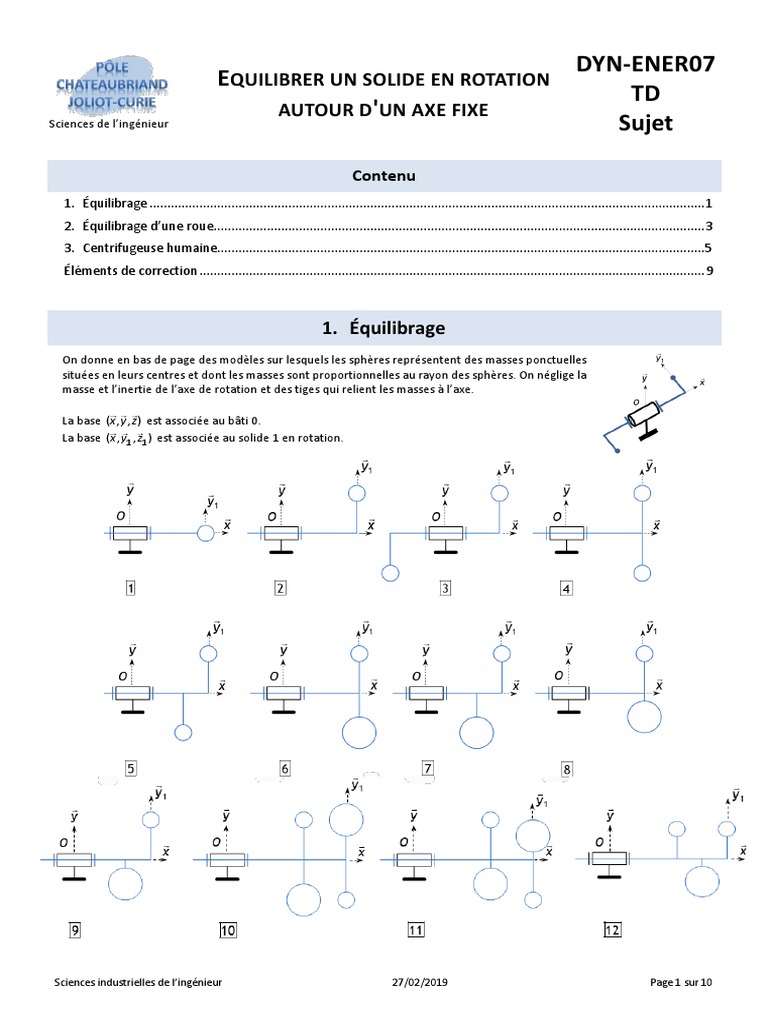 Équilibrage d'un Solide en Rotation | PDF | Rotation | Accélération