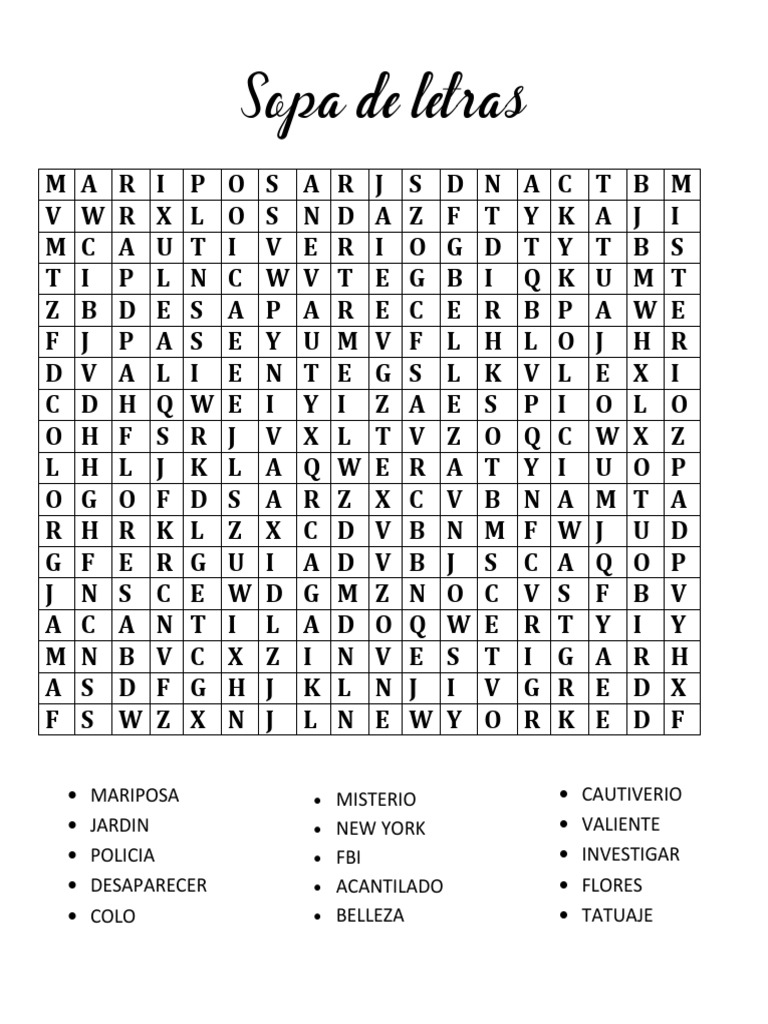 Sopa de Letras | PDF