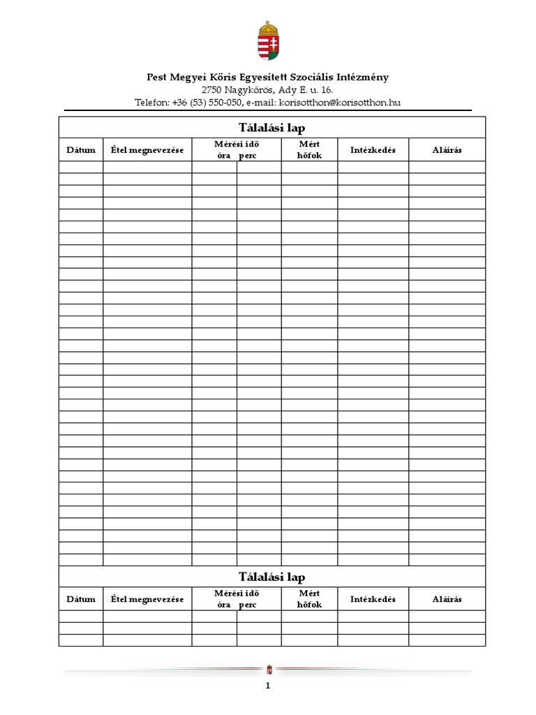 Tálalási lap | PDF