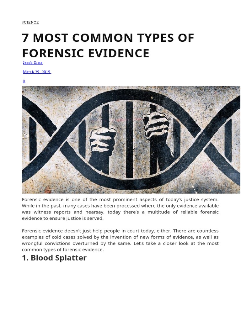 Forensic Evidence | PDF | Forensic Science | Science And Law