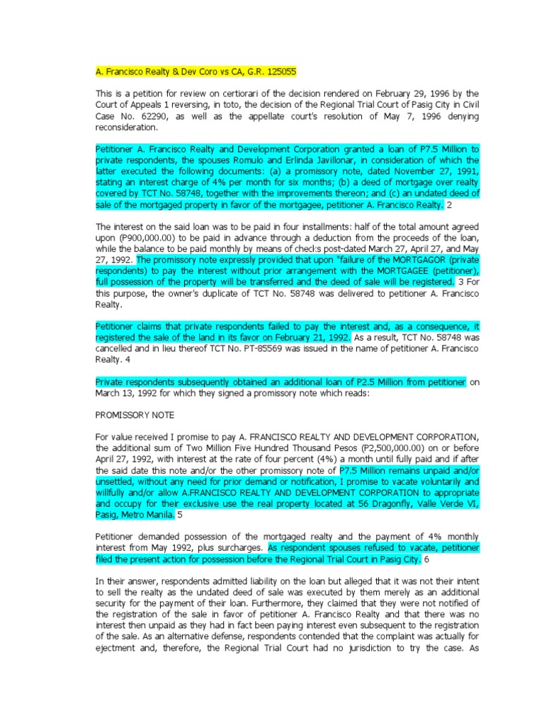 Cases For Rem | PDF | Mortgage Law | Common Law