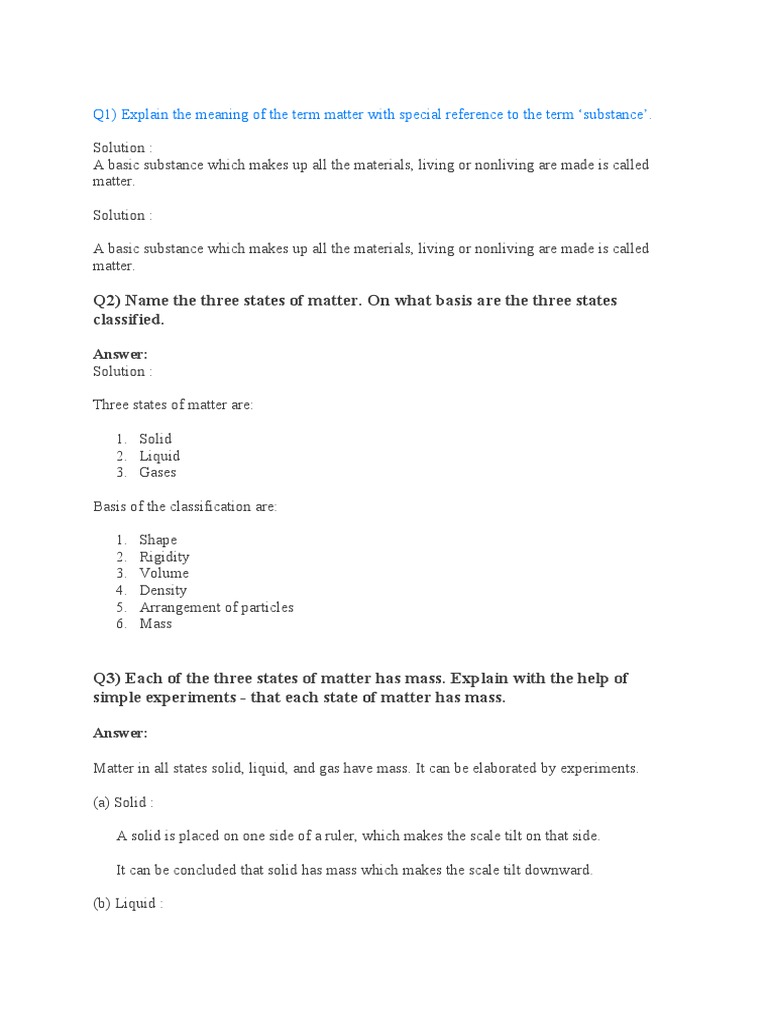 Matter Pdf Gases Liquids