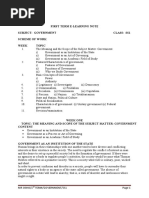 Governmnet Lesson Notes For SS1, SS2, SS3 | PDF | Monarchy | Elections