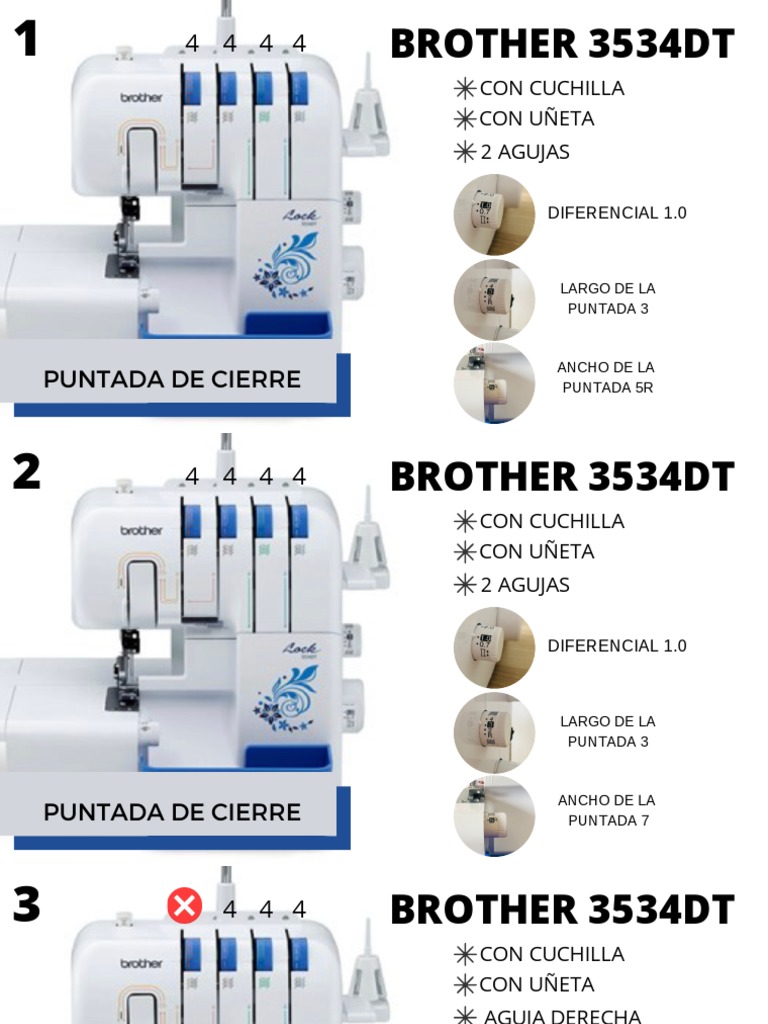 10 Tecnicas Overlock Brother 3534DT 1 | PDF
