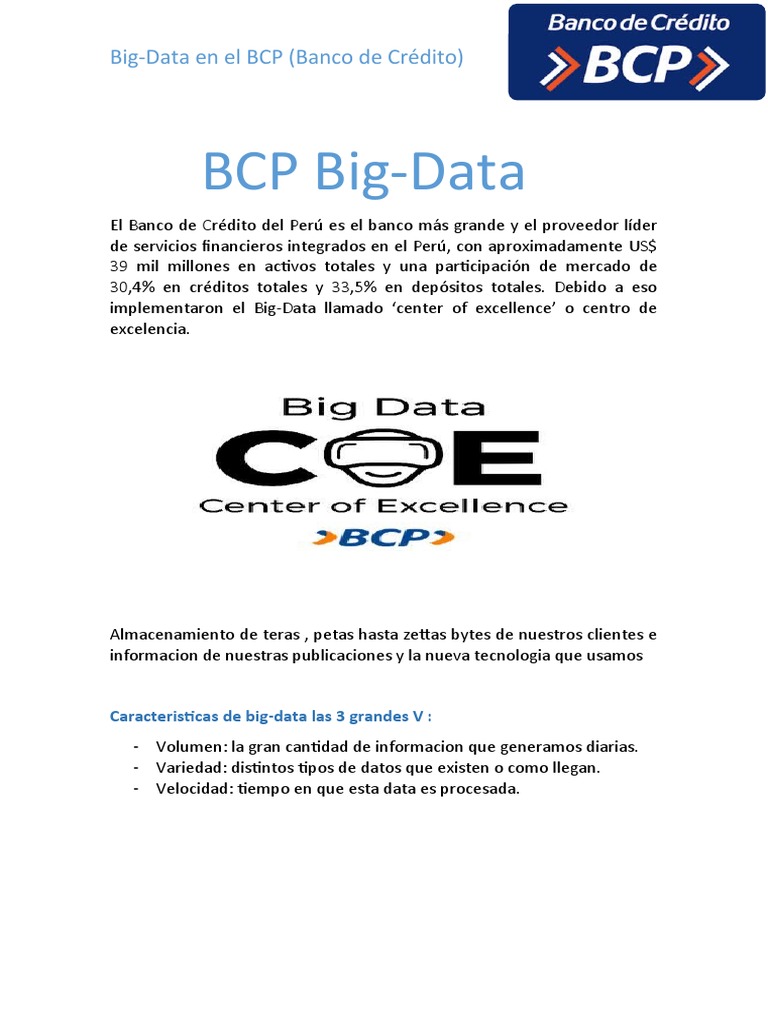 Big Data en el BCP: Optimización y Análisis | PDF