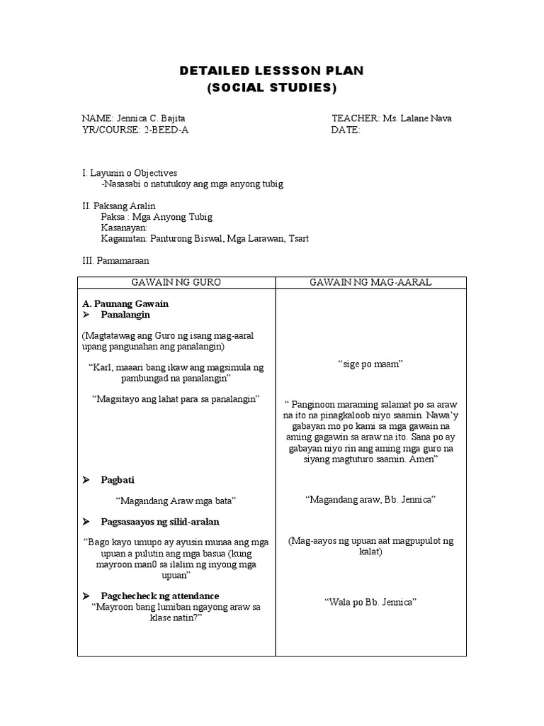 DETAILED-LESSSON-PLAN | PDF