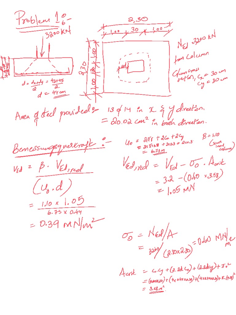 Punching Shear Example Problem | PDF