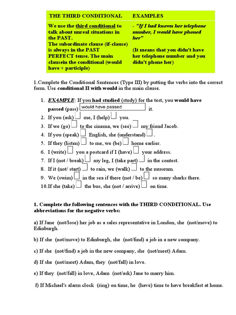 Conditional Iii Exer | PDF | Language Arts & Discipline | Art