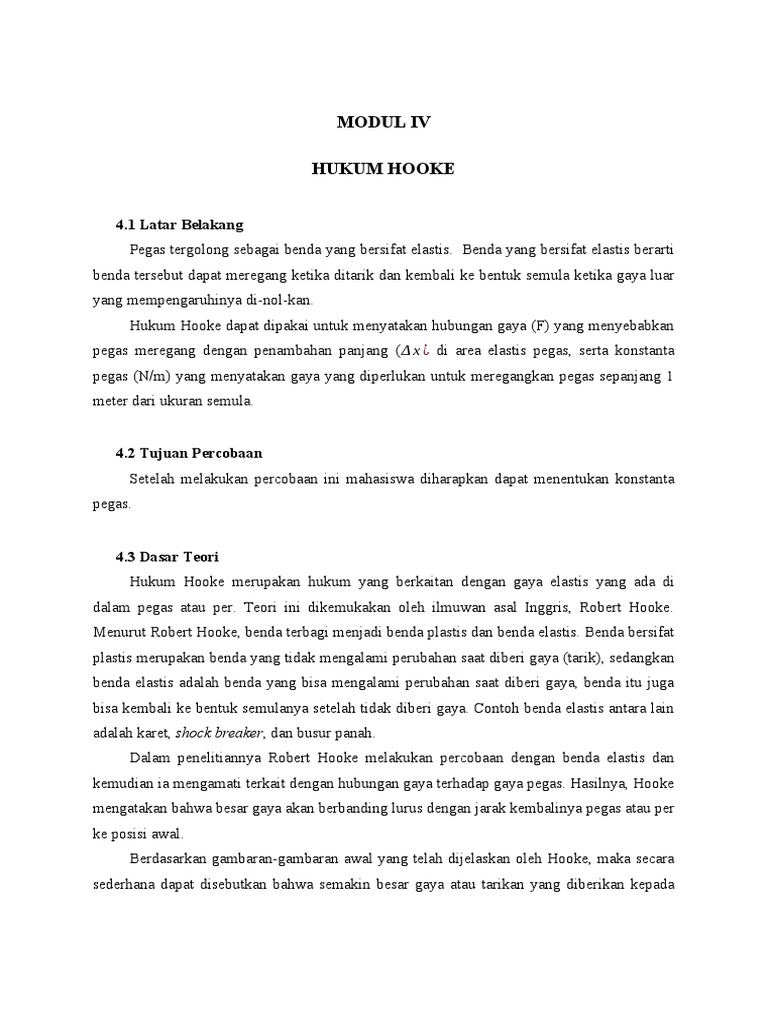 Modul Iv Hukum Hooke | PDF