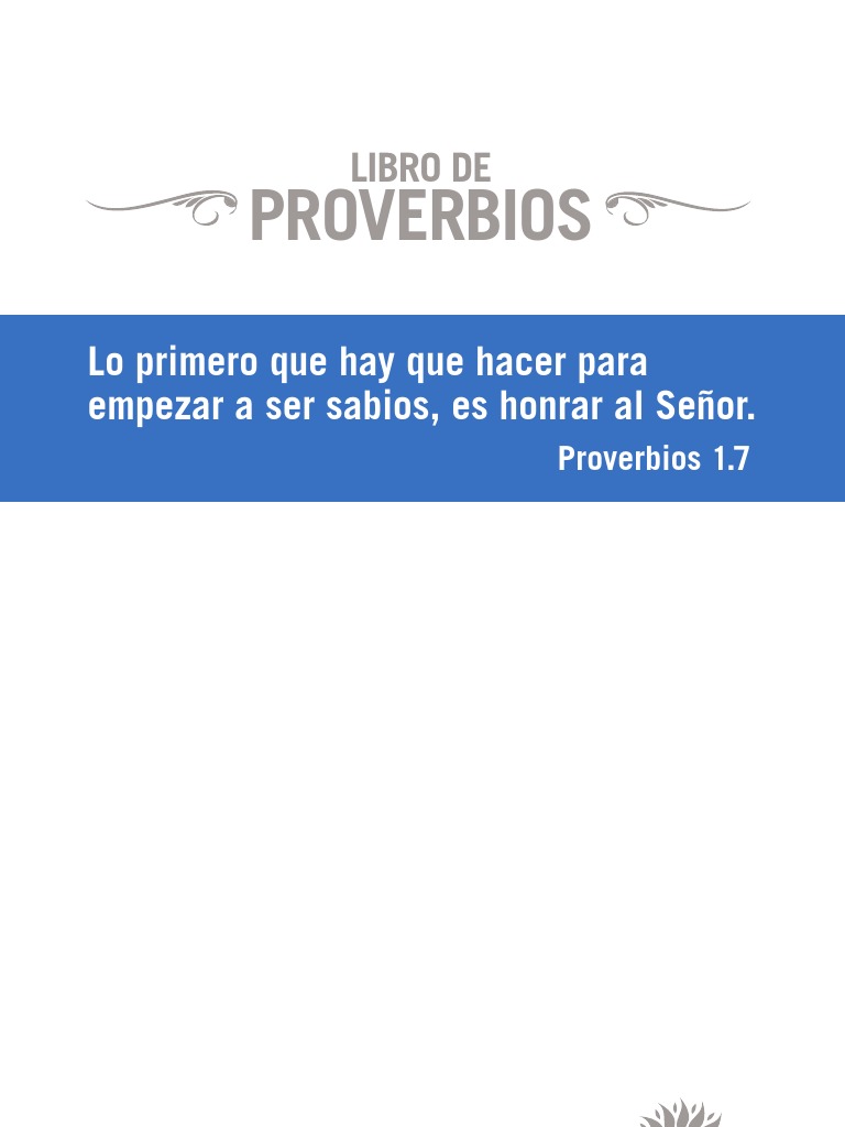Proverbios: El Libro de Sabiduria | PDF | Libro de proverbios | Sabiduría