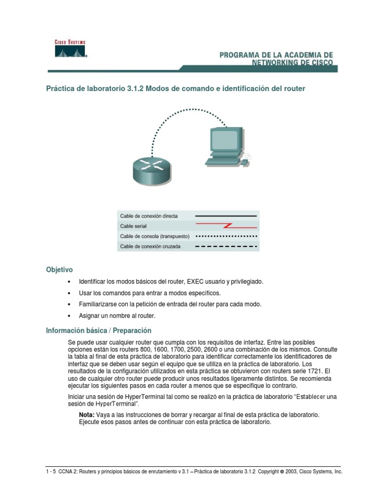 CCNA2 Lab 3 1 2 Es | PDF | Enrutador (Computación) | Edad de información