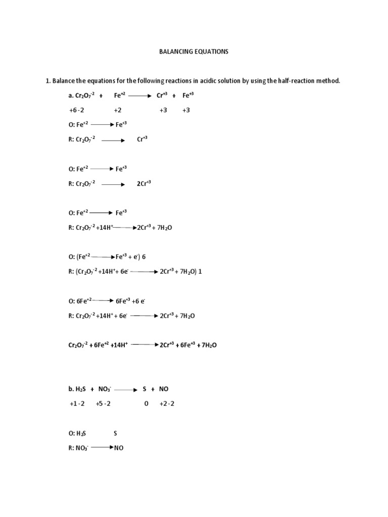 Chemistry Balancing Equations | PDF | Chemistry | Physical Sciences