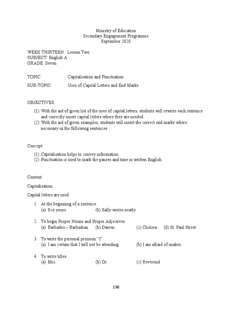 Grade 7 English Language Week 13 Lesson 2 and Answersheet | PDF ...