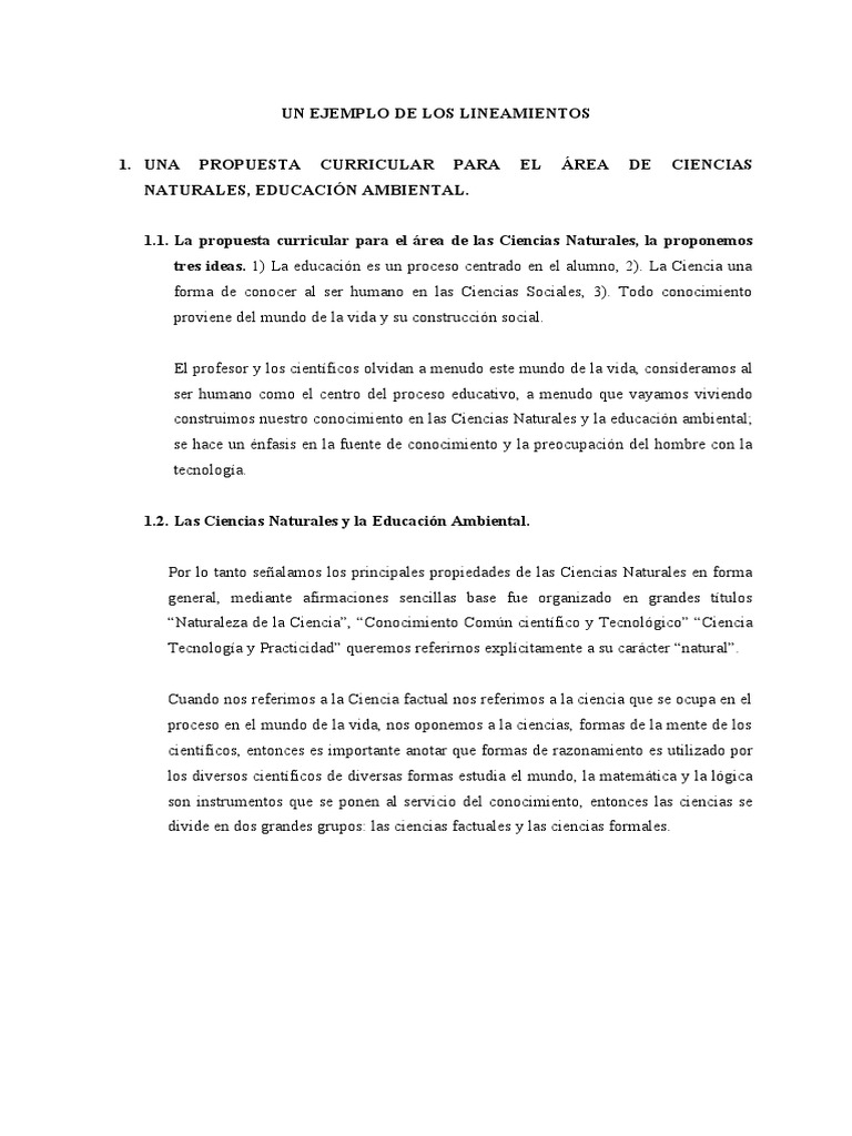 Un Ejemplo de Los Lineamientos | PDF | Science | Conocimiento