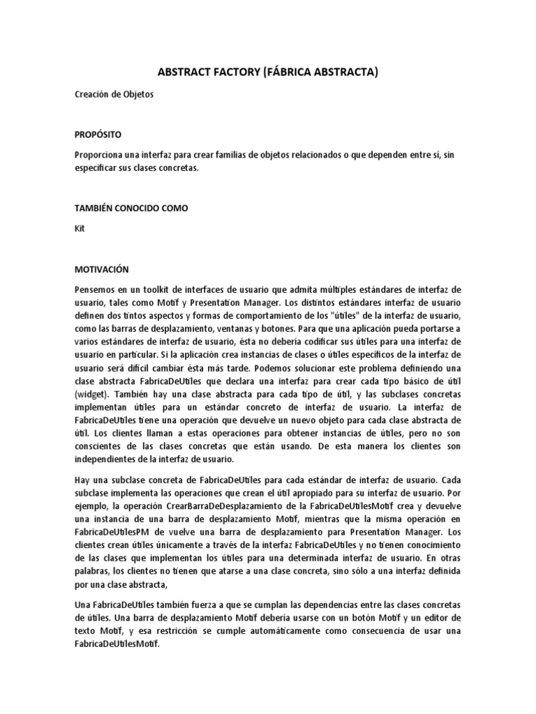 Abstrac Factory | PDF | Objeto (informática) | C