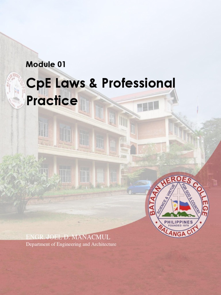 Cpe Laws Professional Practice Module 01 Pdf Engineering Engineer