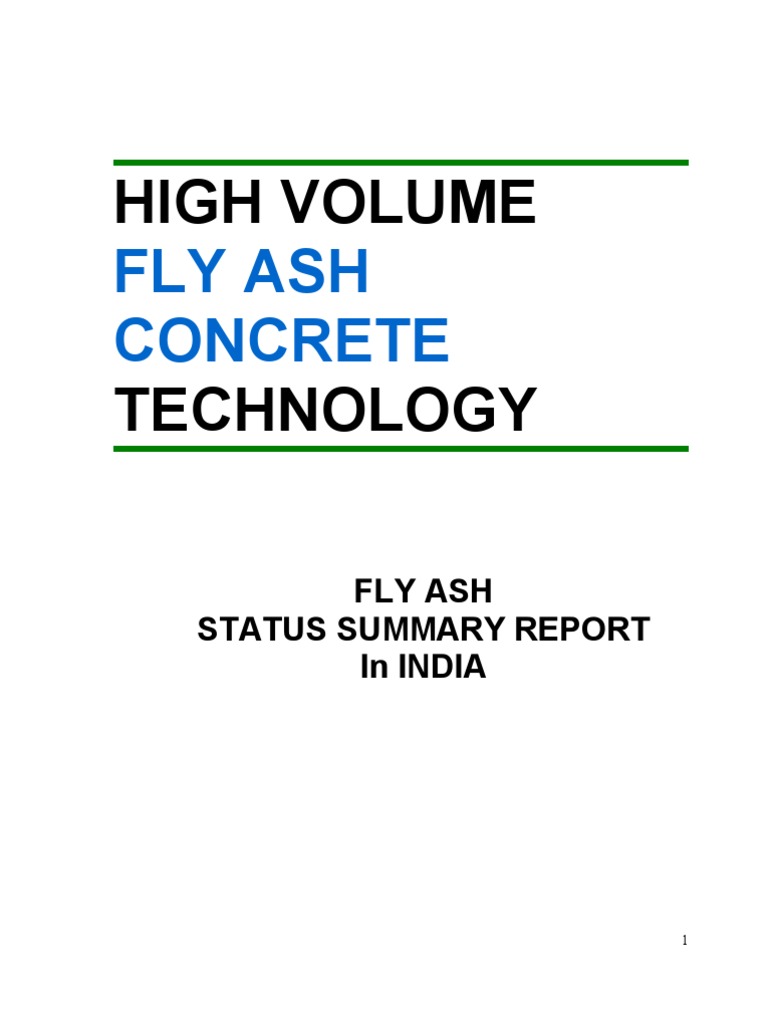 High Volume Fly Ash Concrete | PDF