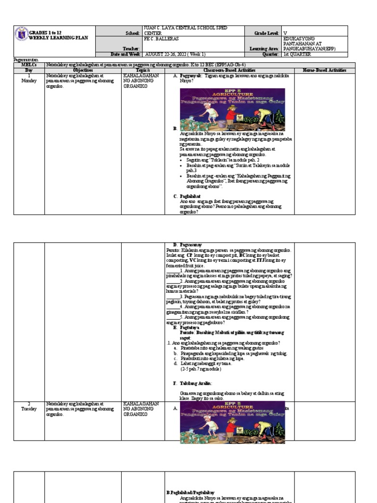 WLP EPP5Q1 Module 1FE | PDF