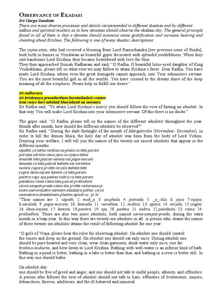 Ekadashi Vrat | PDF | Fasting | Indian Religions