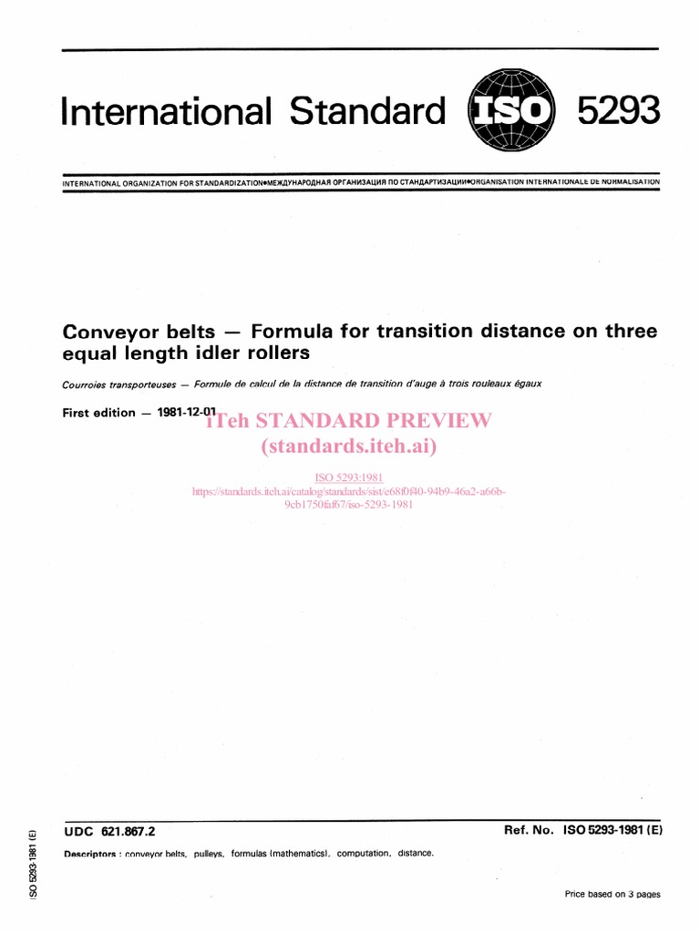 Iso 5293 1981 | Download Free PDF | Belt (Mechanical) | International ...