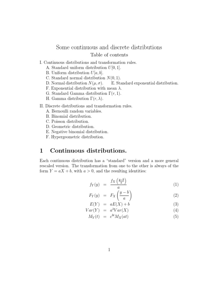 Some Continuous and Discrete Distributions: X y B A | PDF | Poisson ...