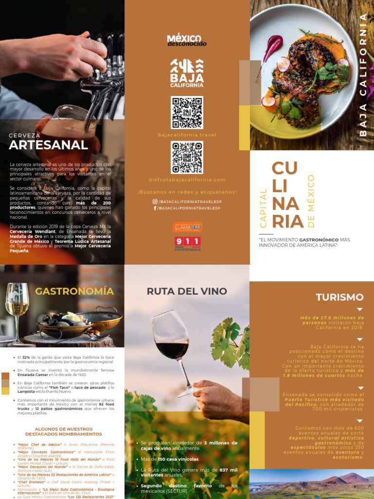 Triptico Gastronomia Web 1 | PDF | México | Cerveza