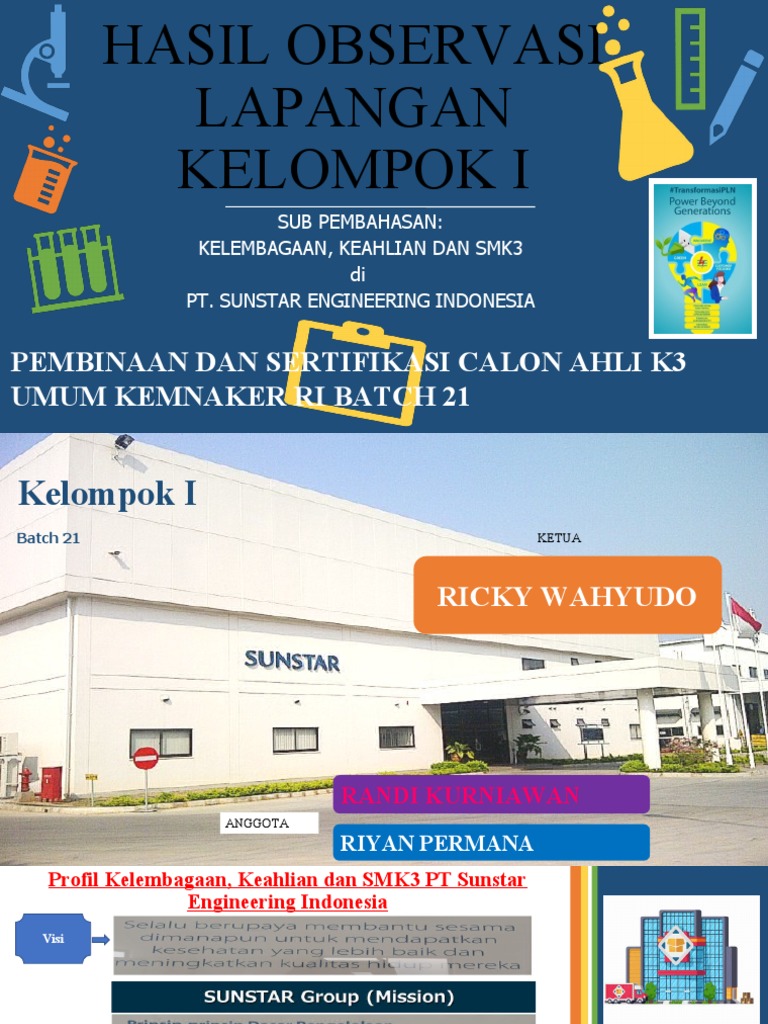 Kelembagaan dan SMK3 PT Sunstar Engineering | PDF