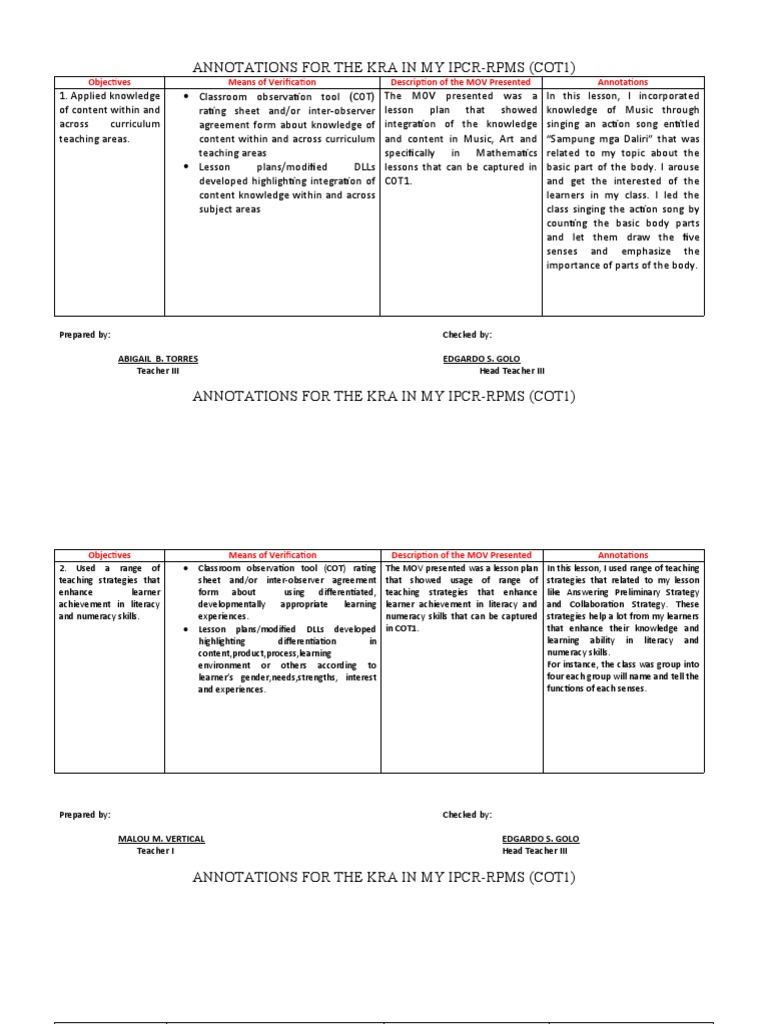 Annotation Cot 1 2 | PDF | Teaching Method | Lesson Plan Annotation Cot 1 2 | PDF | Teaching Method | Lesson Plan