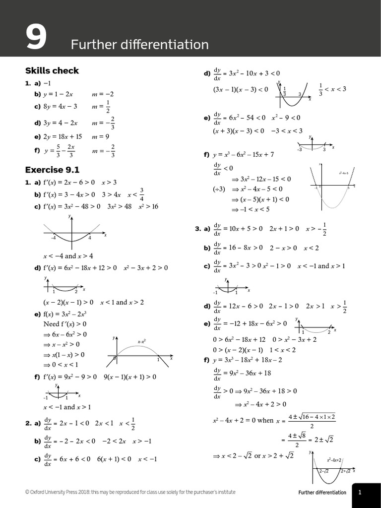 Chapter 9 - Further Differentiation | PDF | Mathematical Concepts ...