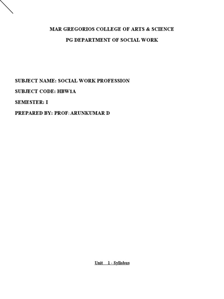 Social Work Profession Notes - Full | PDF | Social Work | Mahatma Gandhi
