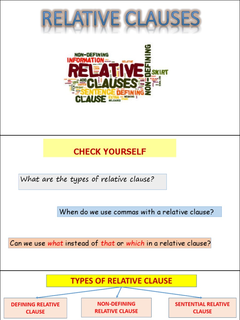 Relative Clauses: Types, Pronouns and Usage | PDF | Linguistics | Syntax