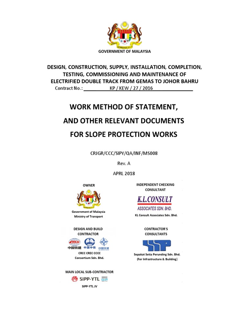 Slope Protection Method Statement | PDF | Mattress