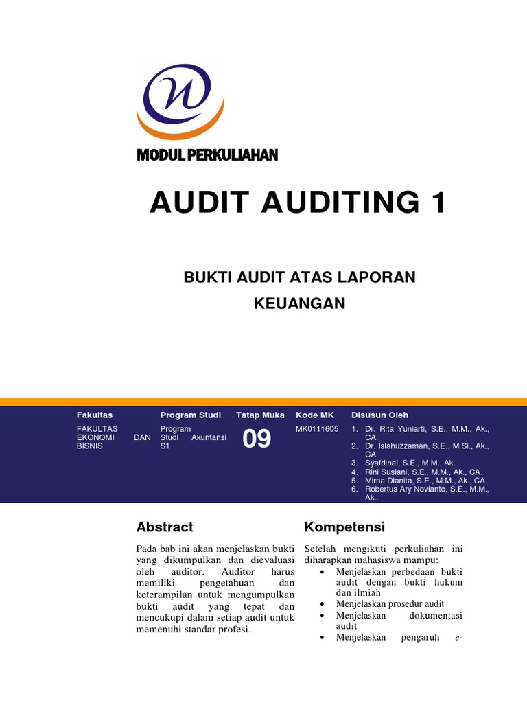 Modul 8. BUKTI AUDIT ATAS LAPORAN KEUANGAN | PDF