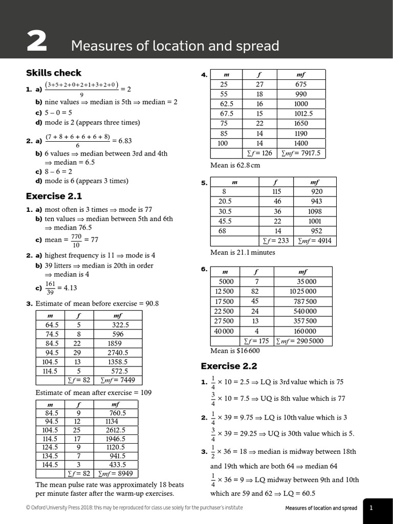 Chapter 2 - Measures of Location and Spread | PDF