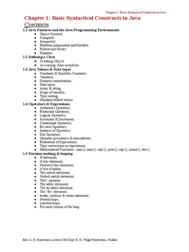 Chapter 1 | PDF | Java (Programming Language) | Class (Computer Programming)