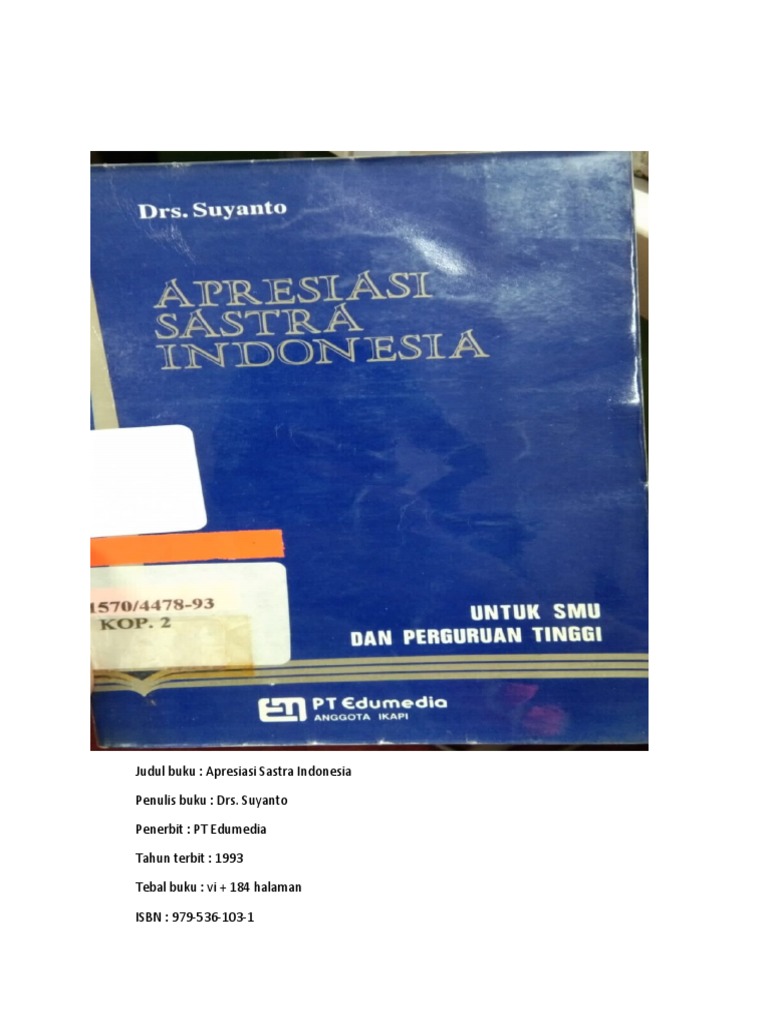 Ringkasan Buku Apresiasi Sastra Indonesia | PDF Ringkasan Buku Apresiasi Sastra Indonesia | PDF
