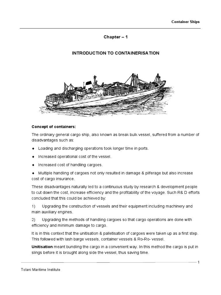 01 Introduction To Container Ships | PDF | Cargo | Containerization