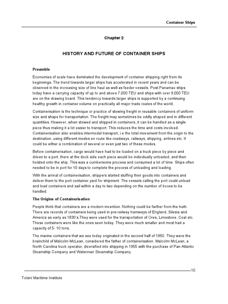 Evolution of Container Shipping | PDF | Containerization | Ships