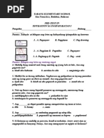 Pre-Test - Grade 1 | PDF