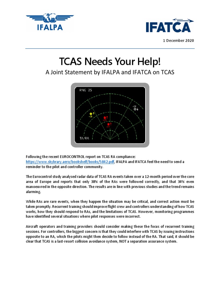 TCAS Needs Your Help | PDF | Air Traffic Control | Aeronautics