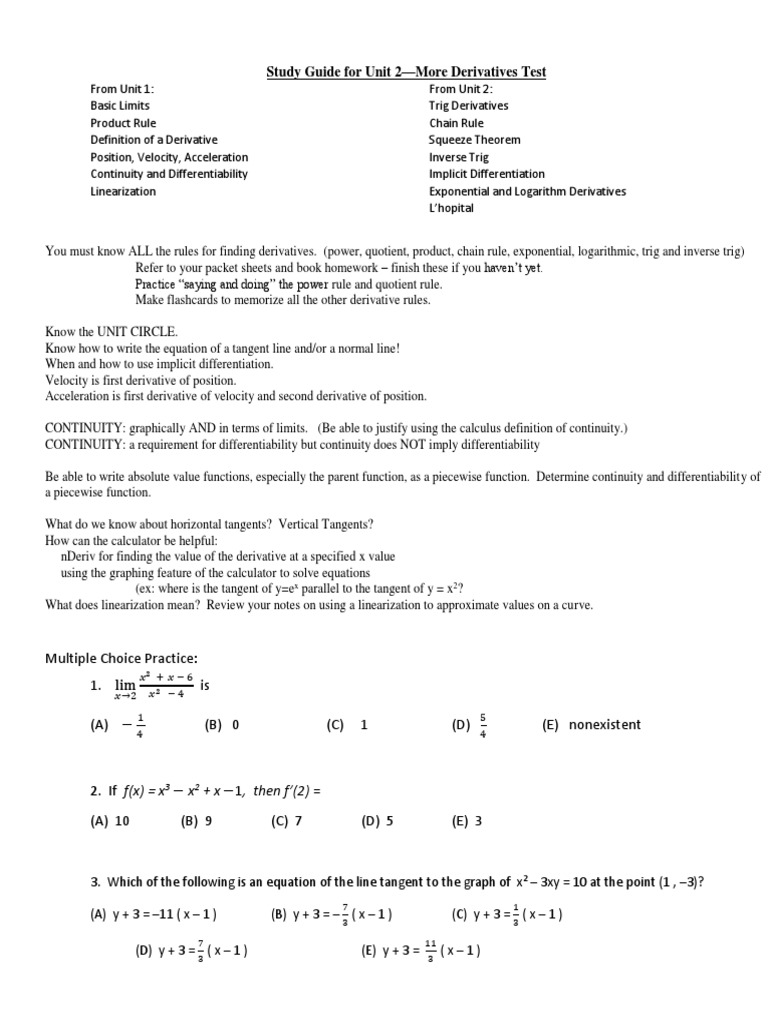 Home Work 1 Est 2 | PDF | Derivative | Tangent