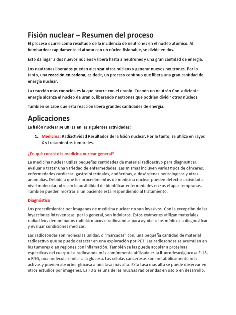 Fisión Nuclear: Proceso y Aplicaciones | PDF | La energía nuclear ...