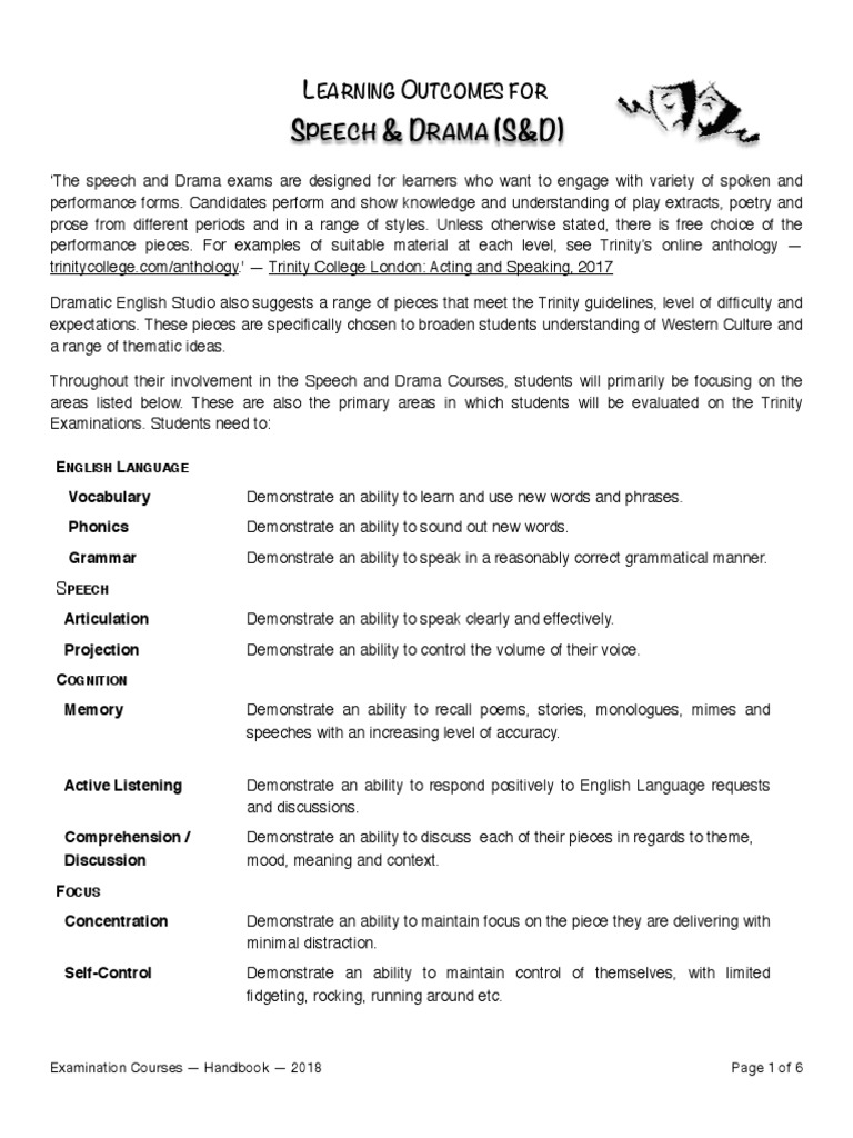 Trinity College - Speech and Drama - Updates | PDF | Speech | English ...
