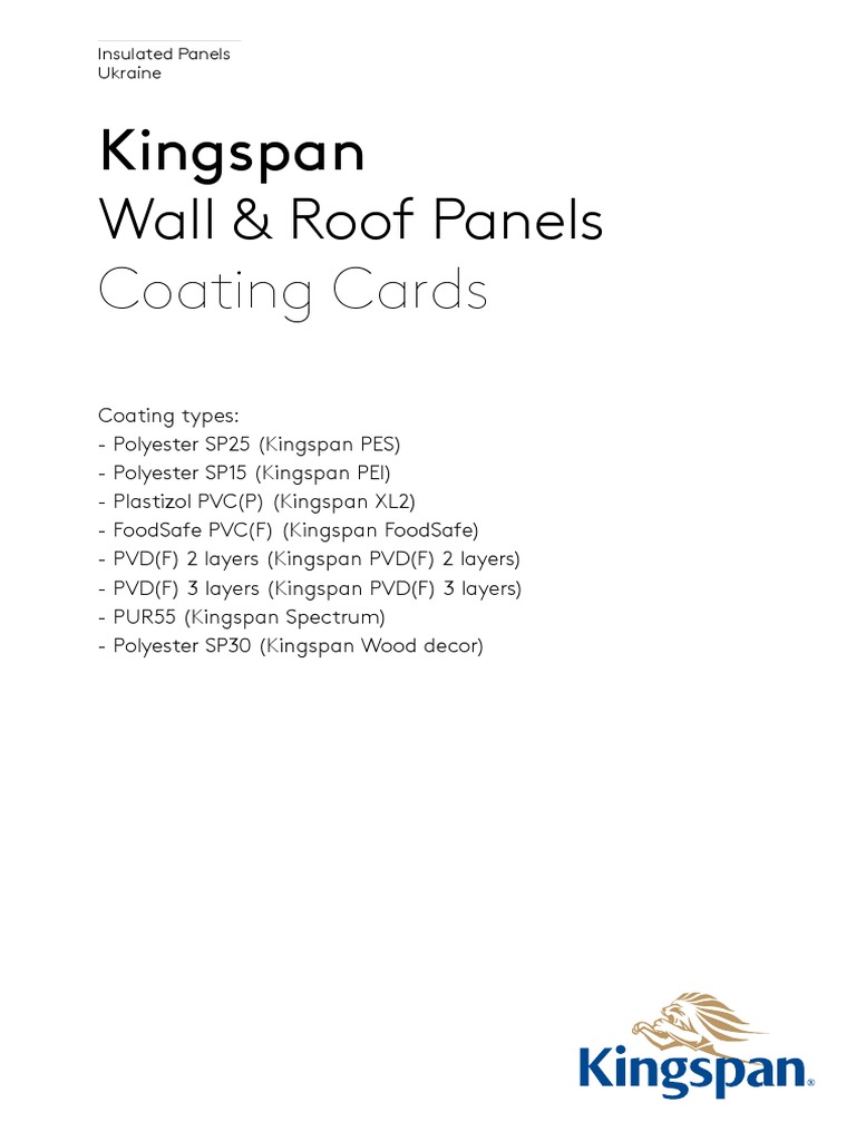Kingspan Coating Cards UA EN 202203 v1 | PDF | Corrosion | Polyvinyl ...