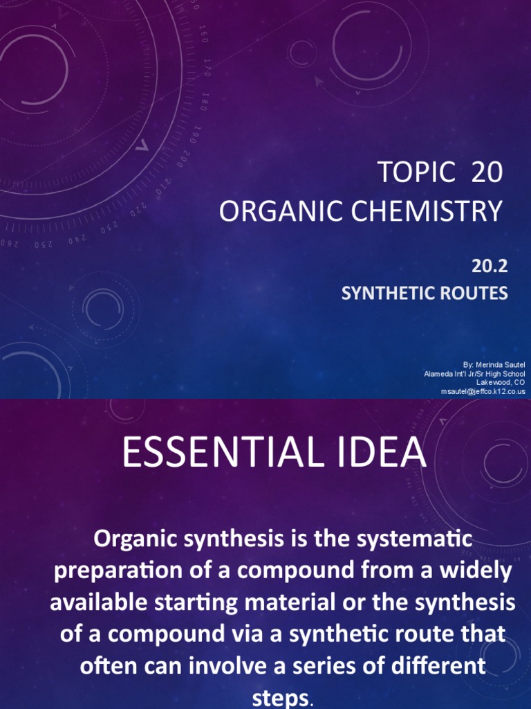 Organic Chemistry Synthetic Routes | PDF | Organic Synthesis | Organic ...