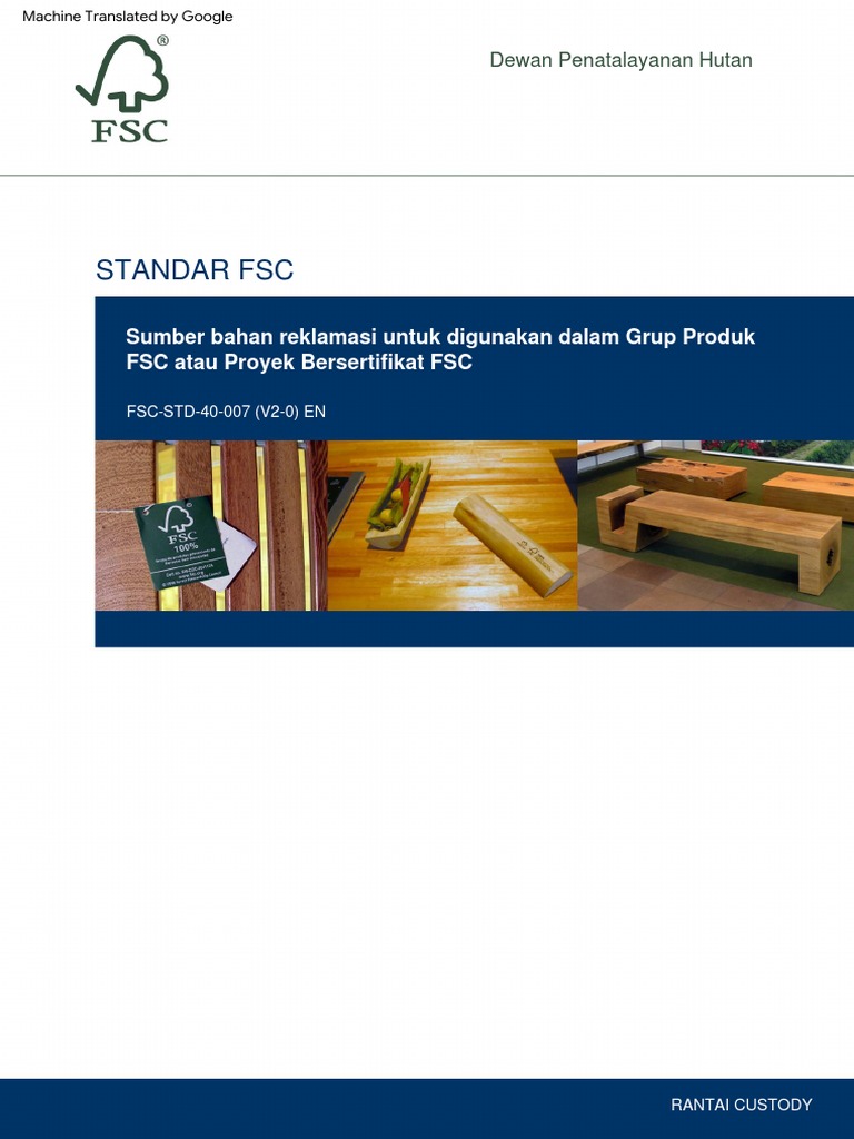 FSC-STD-40-007 V2-0 en Sourcing Reclaimed Material For Use in FSC Product Groups or FSC ...